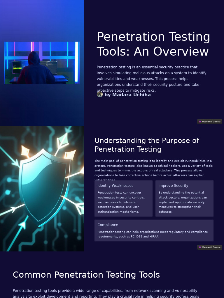 Penetration Testing Tools An Overview | PDF | Penetration Test | Security