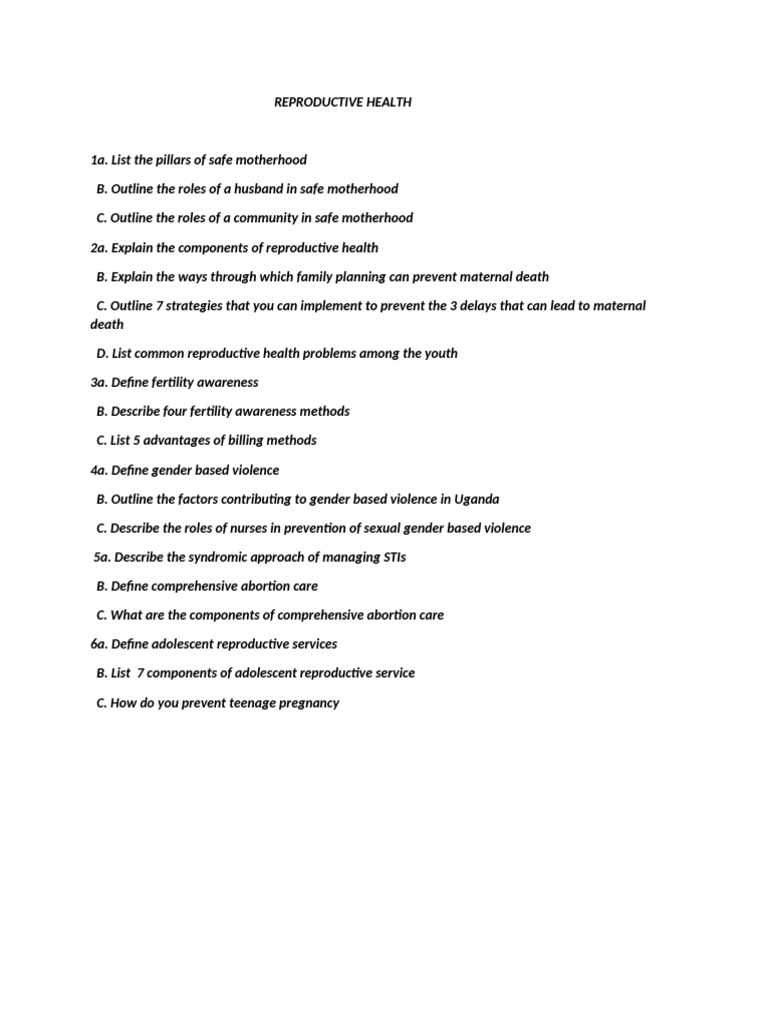 Reproductive Health | PDF | Wellness | Lifestyle