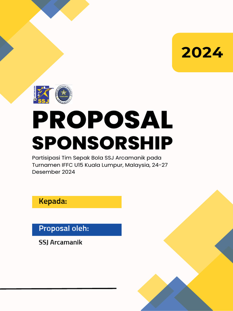 Sponsorship Tim Sepak Bola U15 SSJ Arcamanik | PDF
