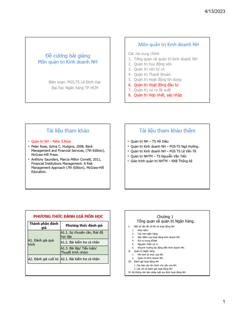 Chuong 1 - Tong Quan Ve Quan Tri NH. | PDF