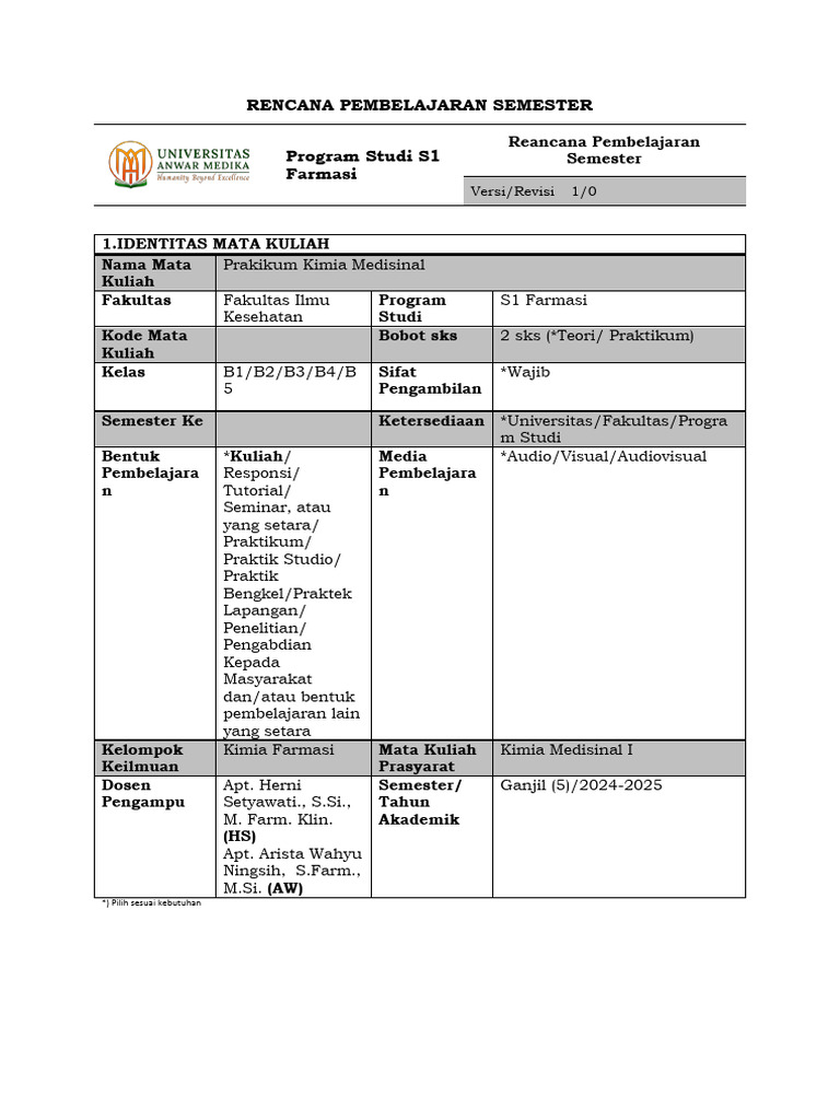 Rps-Prak. Kimia Medisinal 24-25-Herni | PDF