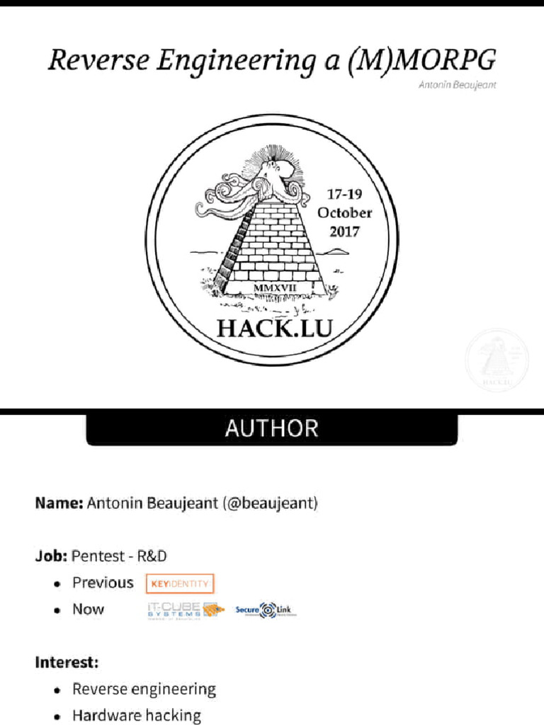 Reverse Engineering A (M) MORPG | PDF