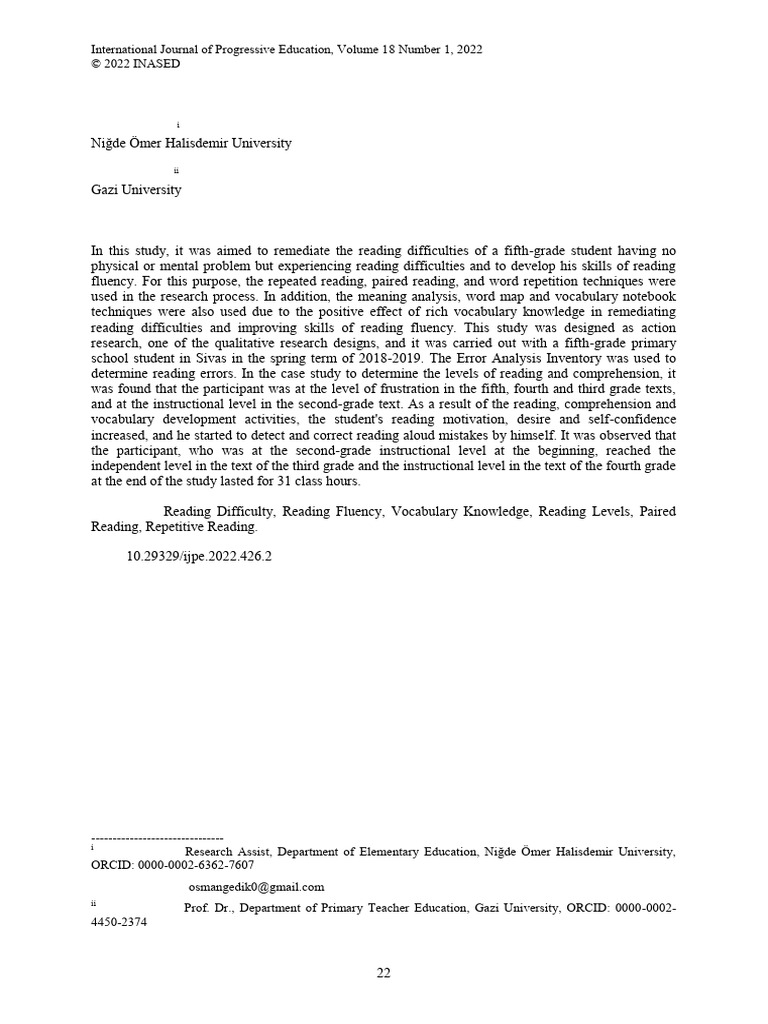 Dificultades de Lectura Investigación Accion | PDF | Reading ...