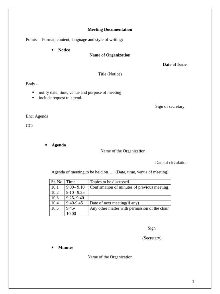 Meeting Documentation | PDF
