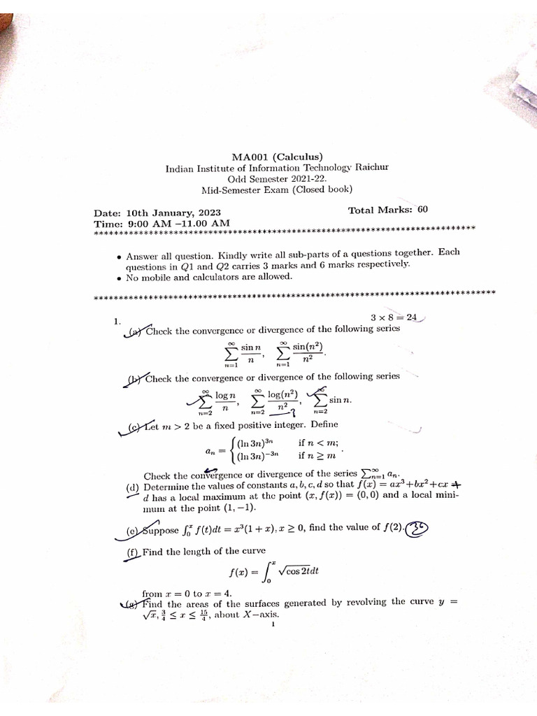 Exam Paper Math | PDF