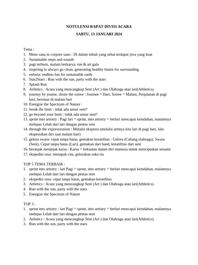 Notulensi Rapat Acara 13 Jan 2024 | PDF | Ilmu Sosial | Agama & Spiritualitas