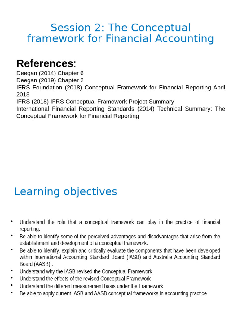 Week 1 - Session 2 | PDF | International Financial Reporting Standards | Historical Cost