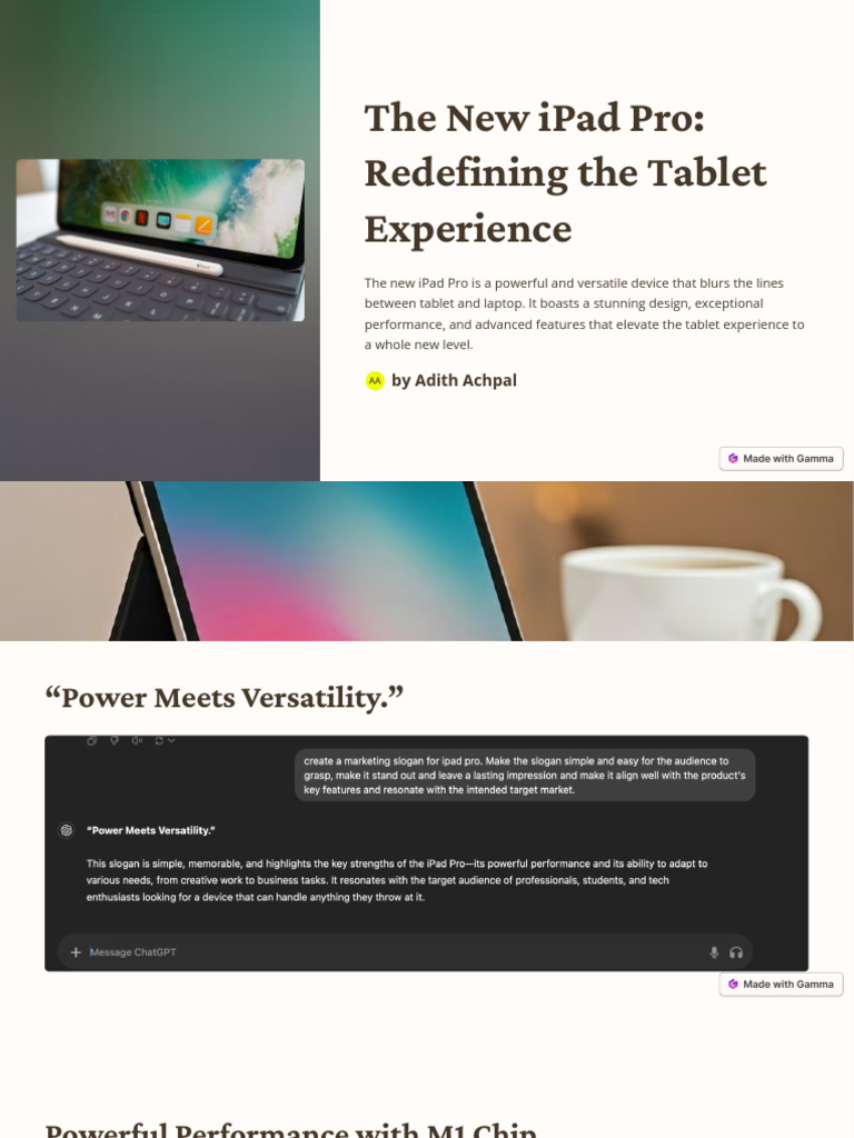 The New Ipad Pro Redefining The Tablet Experience | PDF