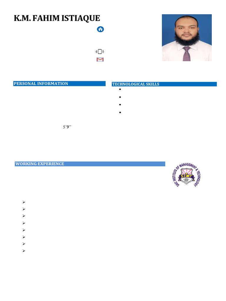 K.M.fahim Istiaque Update CV | PDF | Dyeing | Textiles