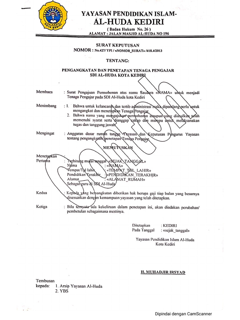 Contoh SK, SIB Dan SKM | PDF