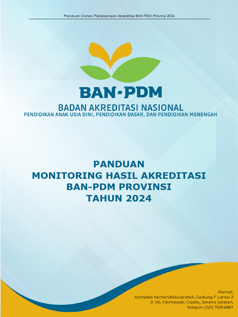 Panduan Monev Akreditasi BAN-PDM 2024 | PDF | Karier & Perkembangan | Bisnis