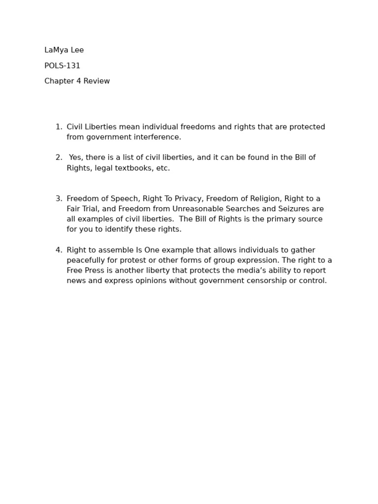 LaMya Lee CH 4 Review | PDF