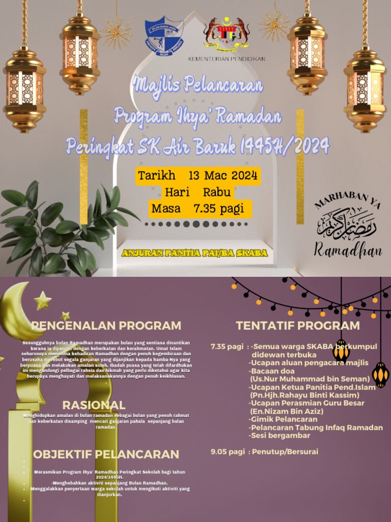 Brosur Majlis Pelancaran IHYA'SKABA 2024 | PDF