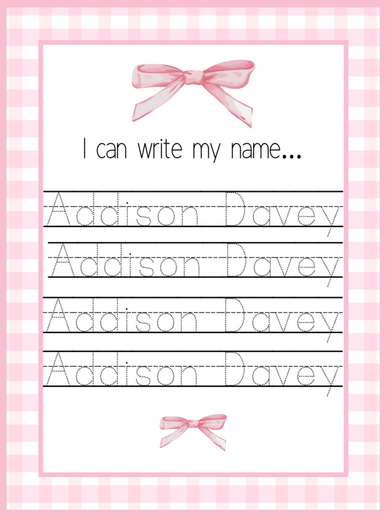 Name Tracing Practice Worksheet PDF | PDF