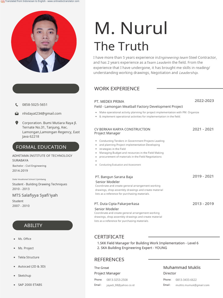 Professional CV Resume - Id.en | PDF