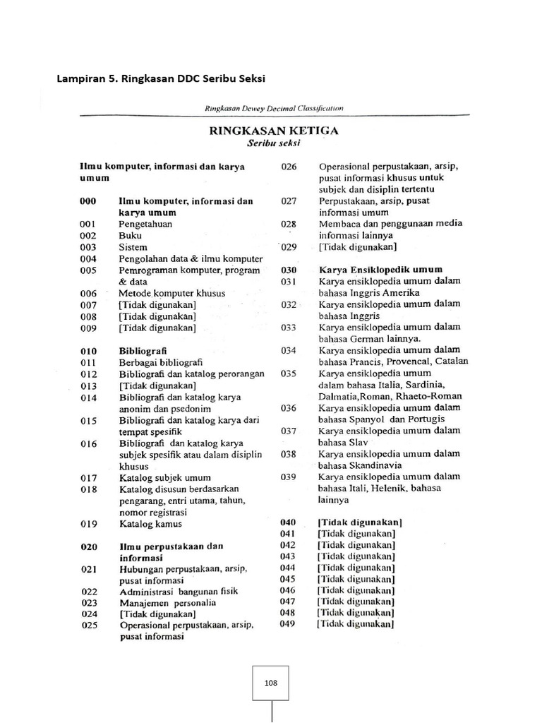Third Summary The Thousand Sections DDC | PDF
