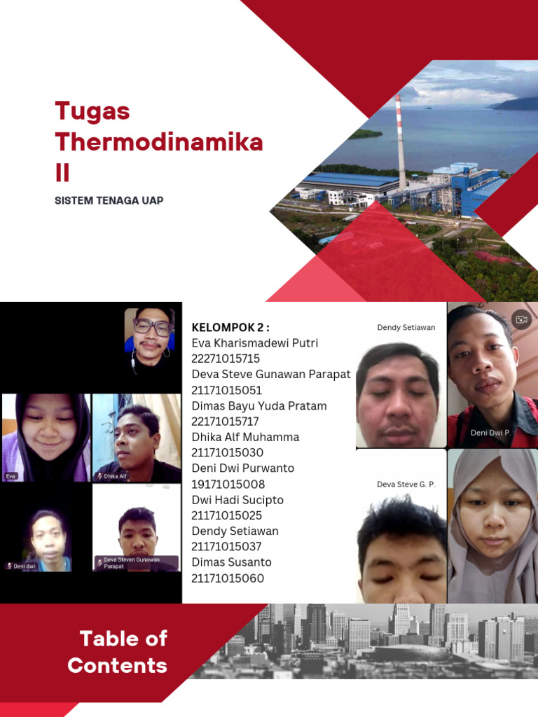 Tugas Thermodinamika - Kelompok 2 - Membuat PPT Sistem Tenaga Uap | PDF