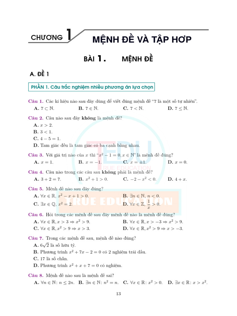 Bo de On Tap Mon Toan 10 Theo Cau Truc Moi p1 | PDF