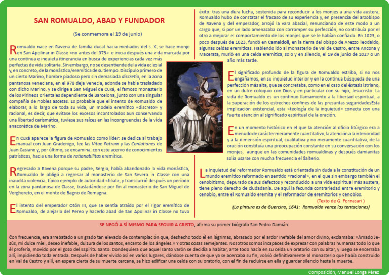 San Romualdo Abad | PDF | Monacato | Vivir simple