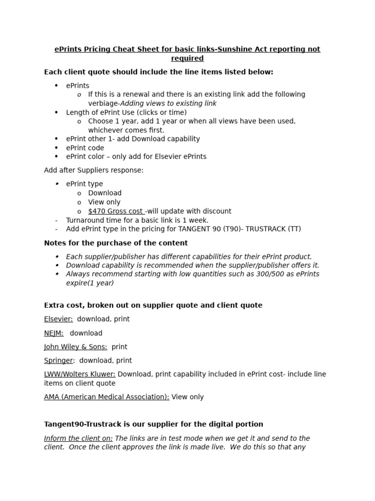 EPrints Cheat Sheet 2 | PDF | Business | Computers