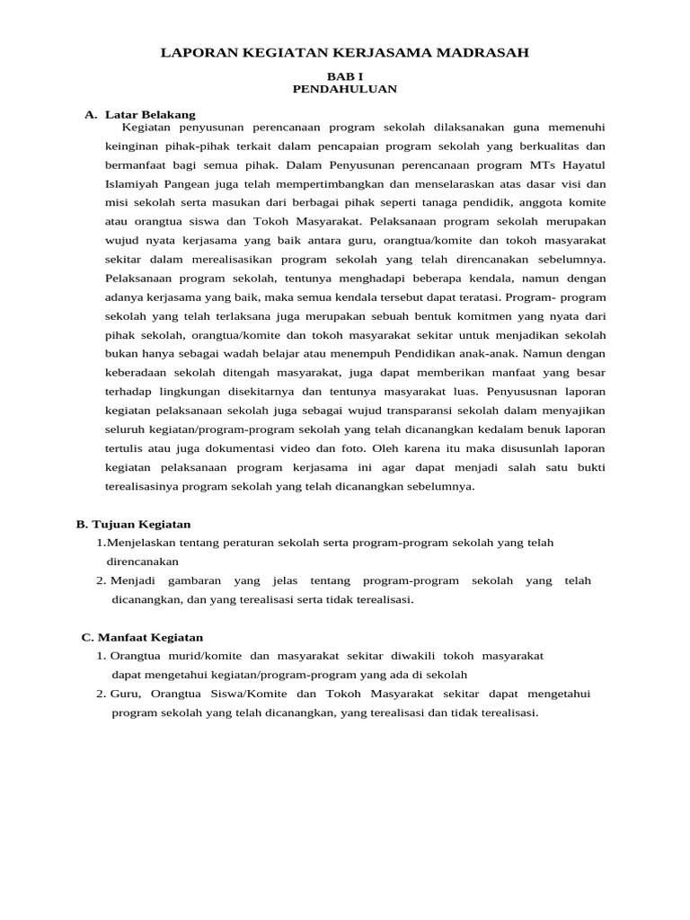 Laporan Kerjasama | PDF | Karier & Perkembangan