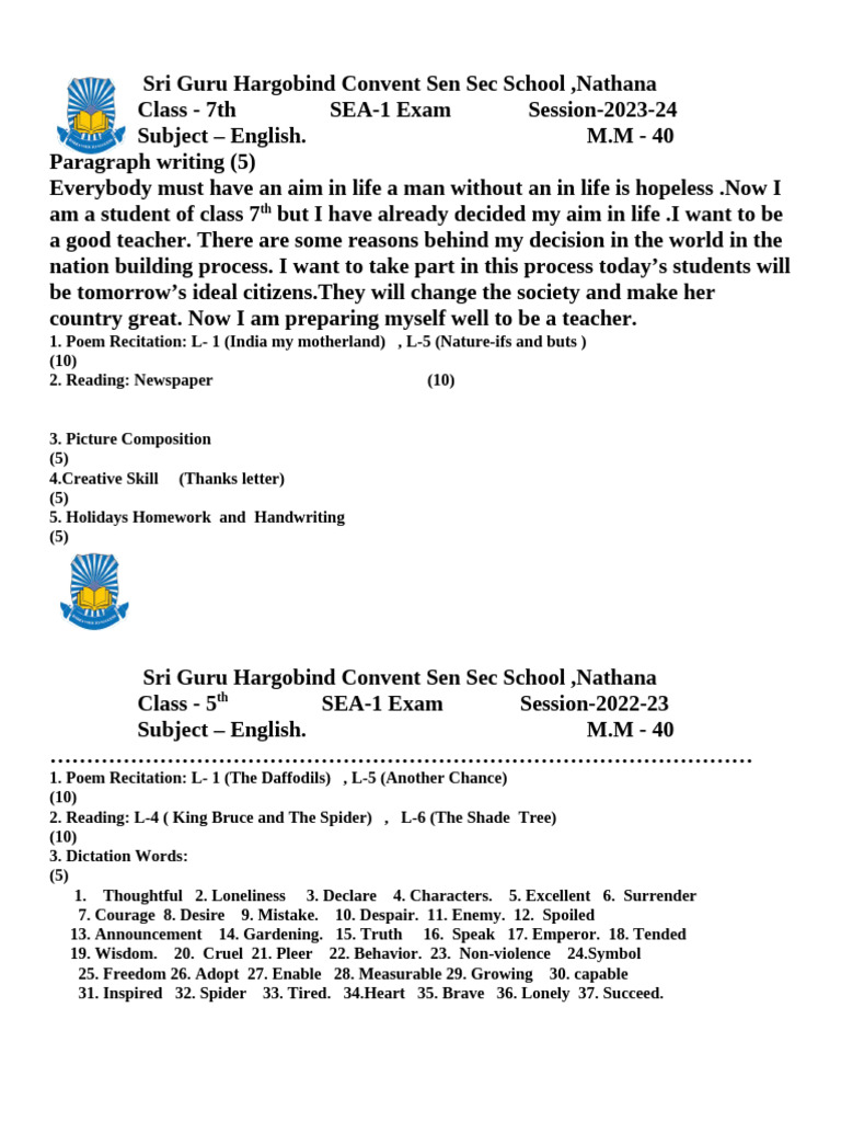 7th Sea Exams Eng | PDF