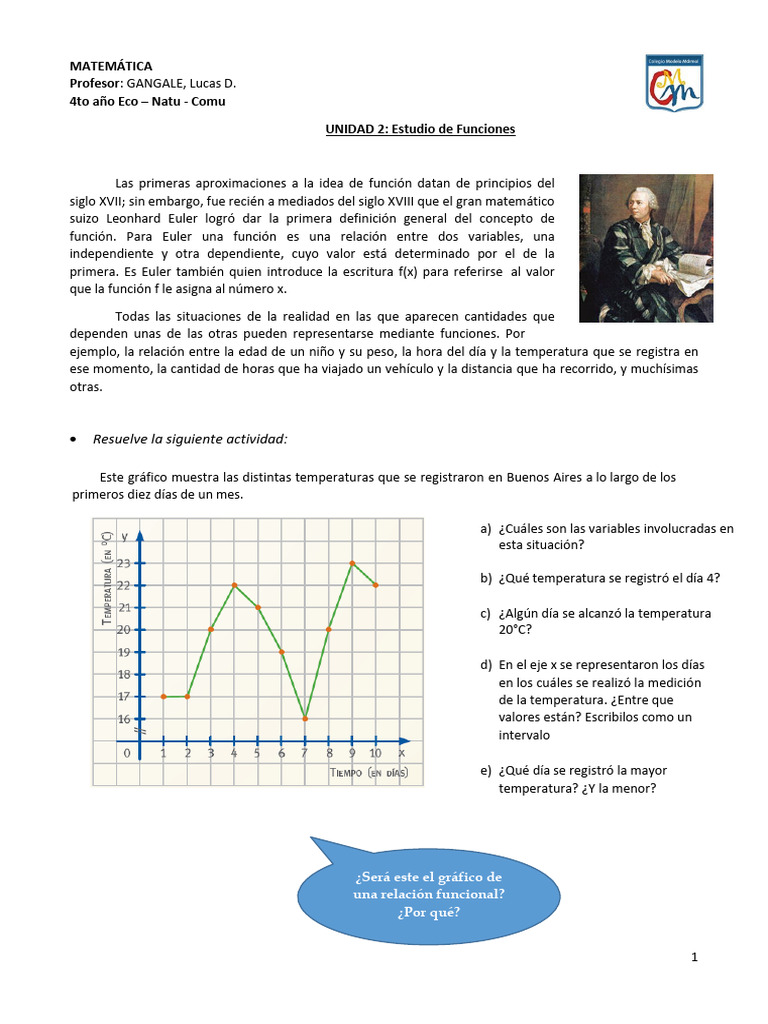 2U - Est. Funciones | PDF | Función (Matemáticas) | Variable (Matemáticas)