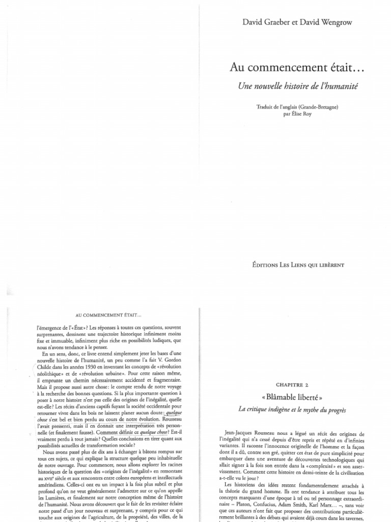 Blâmable Liberté (Graeber Et Wengrow) | PDF