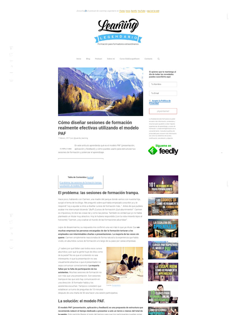 Cómo Diseñar Sesiones de Formación Realmente Efectivas Utilizando El Modelo PAF - Learning ...