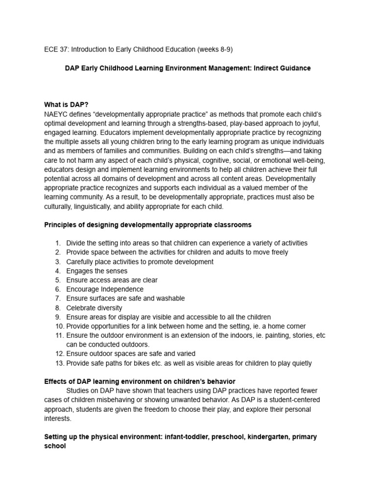 DAP Classroom Design Principles | PDF | Communication | Psychological ...