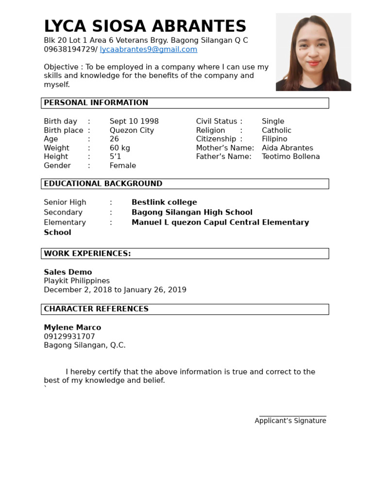 Lyca Siosa Abrantes | PDF