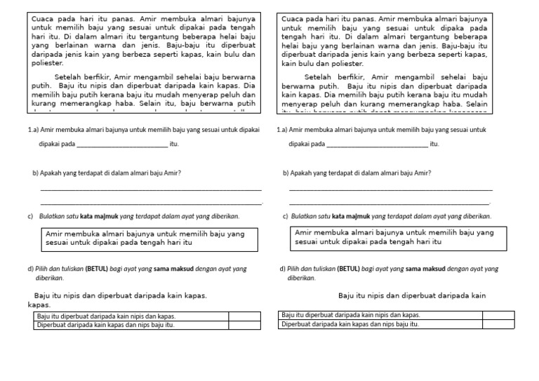 Latihan Pemahaman Tema Sains TAHUN 4 | PDF