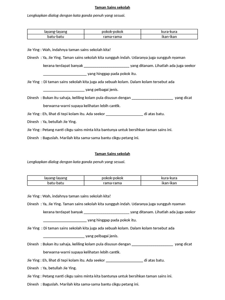 Latihan Kata Ganda Tahun 4 | PDF | Griya & Taman | Kesehatan Holistik