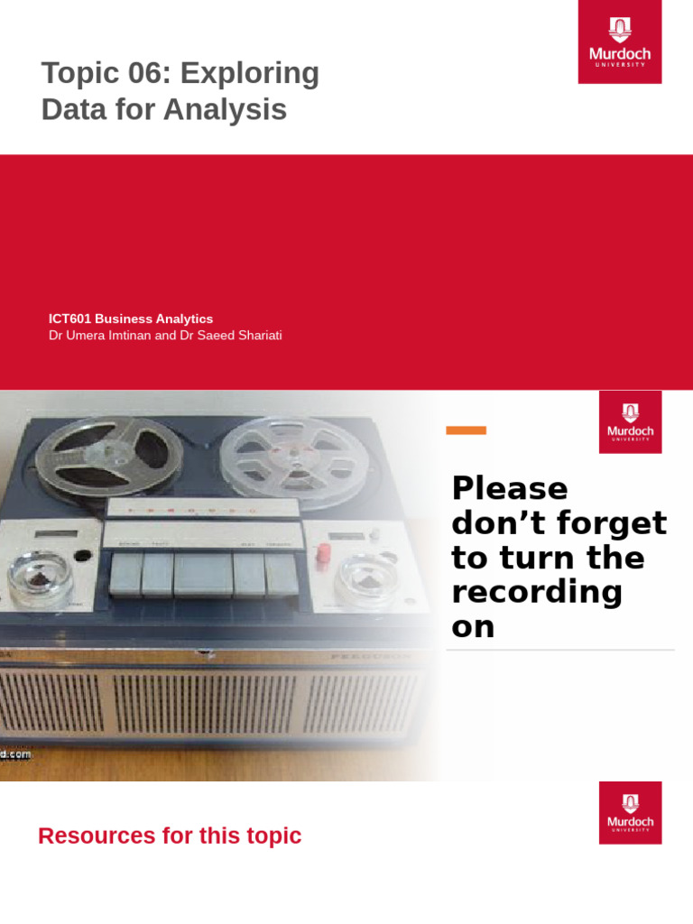 Topic 06 Exploring Data For Analysis Pdf Metadata Data