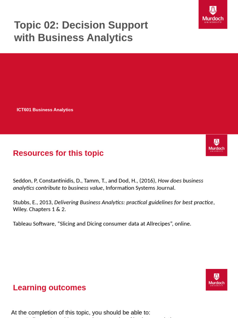 Topic 02-Decision Support With BA | PDF | Analytics | Predictive Analytics