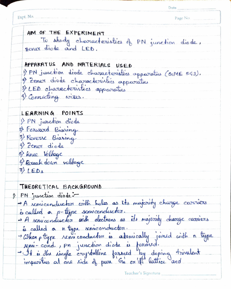pn junction practical | PDF | P–N Junction | Physical Quantities