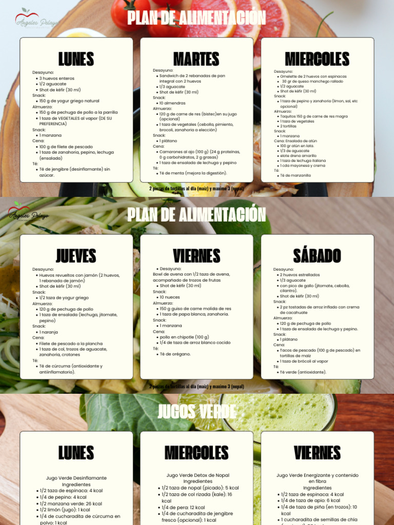 Plan Alimenticio | PDF | ensalada | Almuerzo
