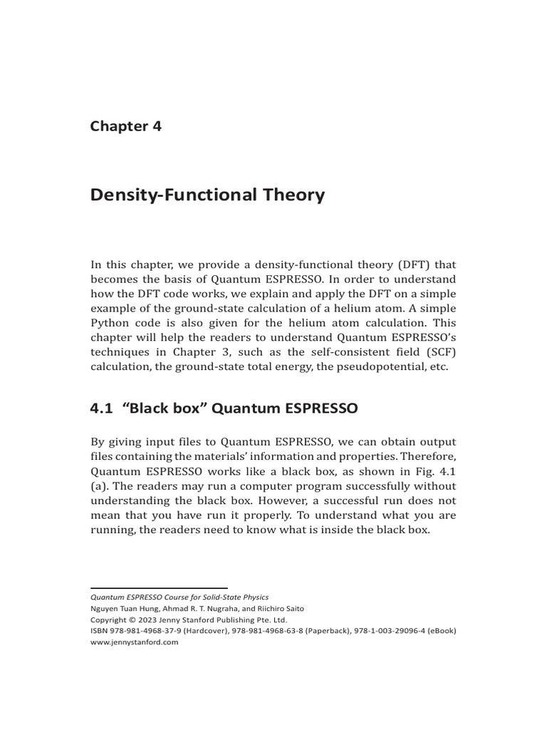 Chapter 4 - Density-Functional Theory | PDF | Density Functional Theory | Schrödinger Equation