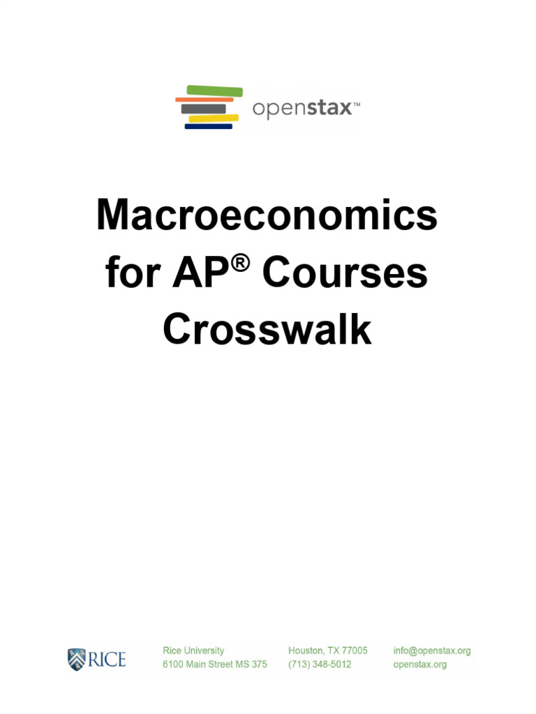 OpenStax MACRO For AP Courses Crosswalk | PDF | Macroeconomics | Economics