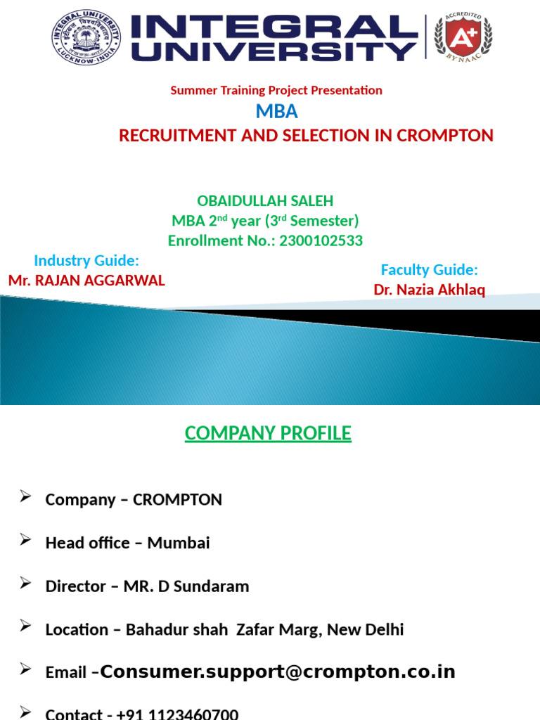 Obaidullah Saleh Presentation | PDF | Recruitment | Business