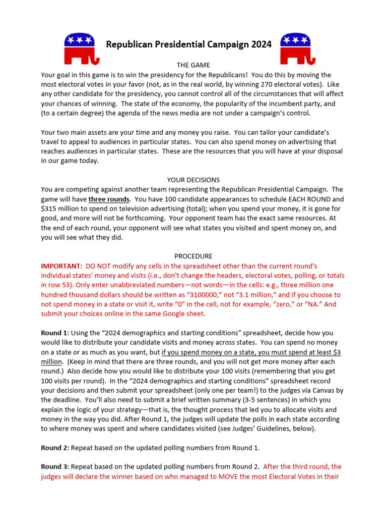 Presidential Campaign Memo - Republican. 2024.autumn | PDF | Political ...
