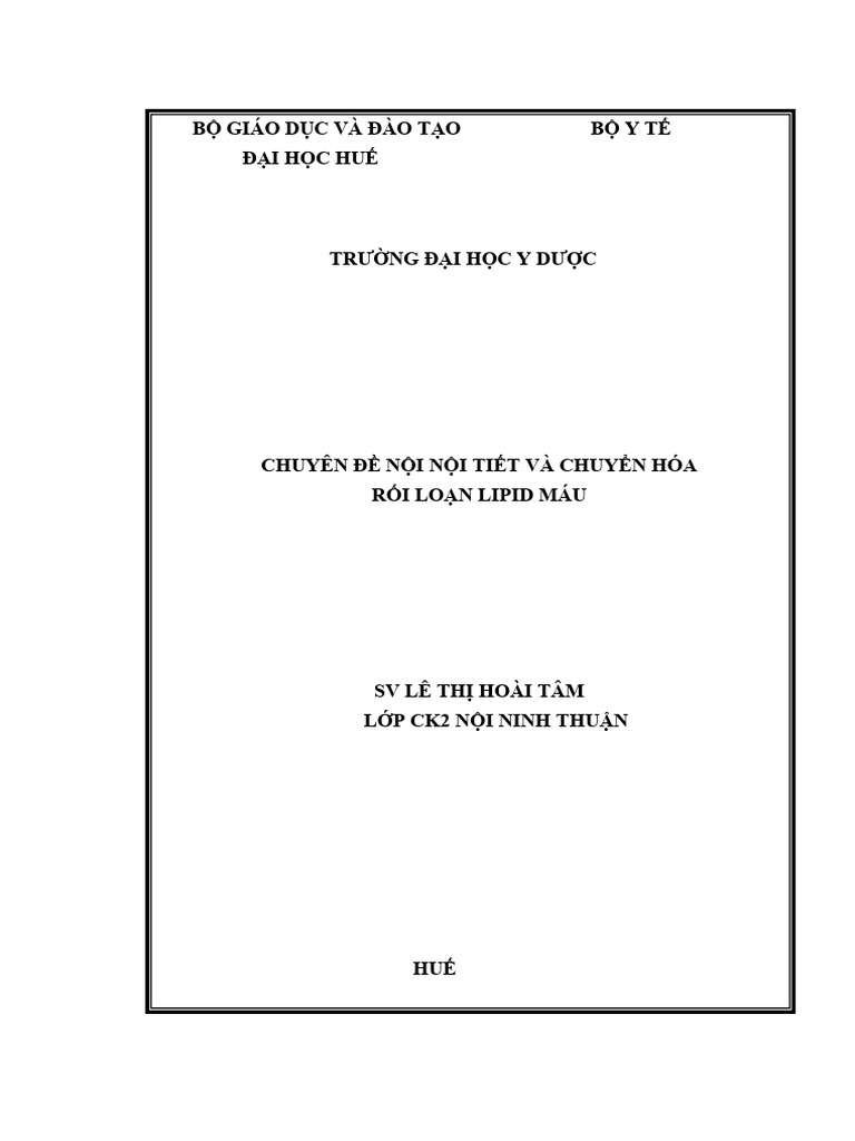 CHUYEN DE RLLP MAU - Bs HOAI TAM CK2 NINH THUAN | PDF