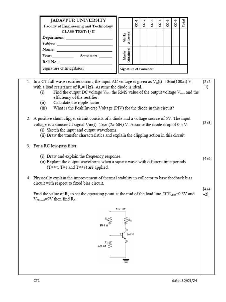 Question ECE AC1 CT 2024 | PDF | Science & Mathematics | Technology & Engineering