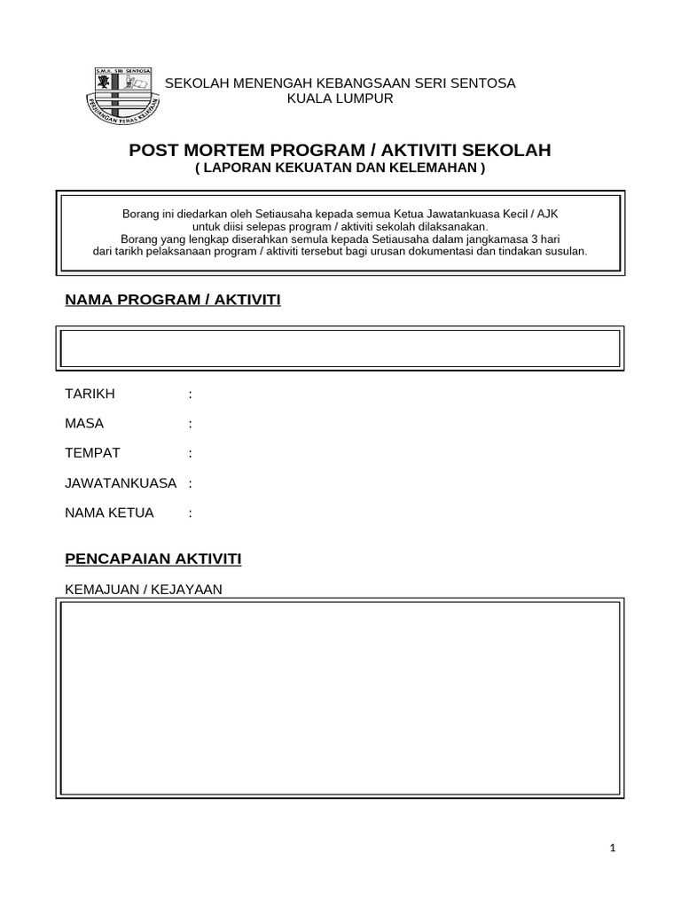 Template Post Mortem | PDF