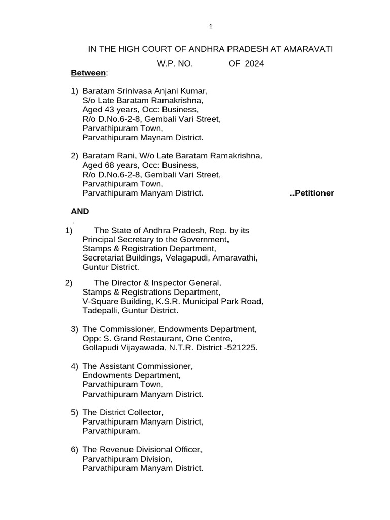 Baratam Srinivasa Rao WP 2024 | PDF | Public Law | Government