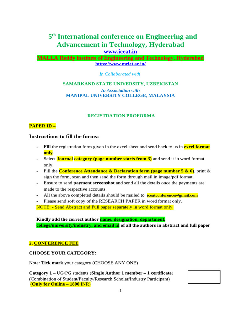 Registration Instructions & Declaration Form | PDF