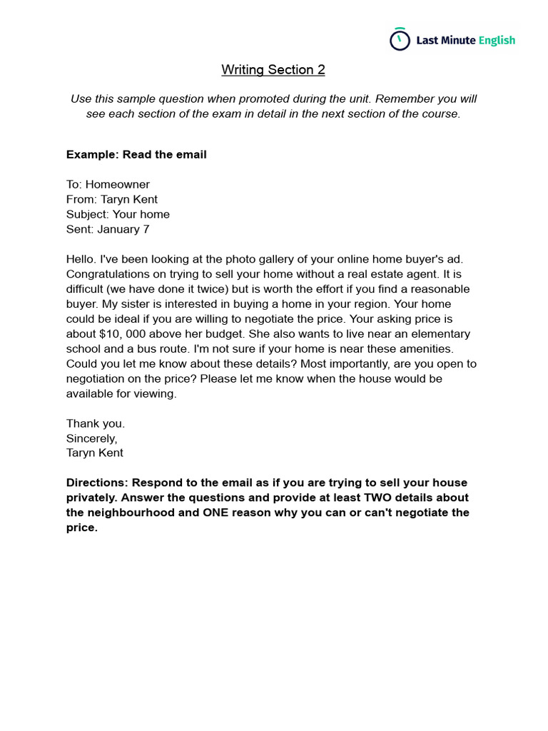 Writing Section 2 Practice | PDF