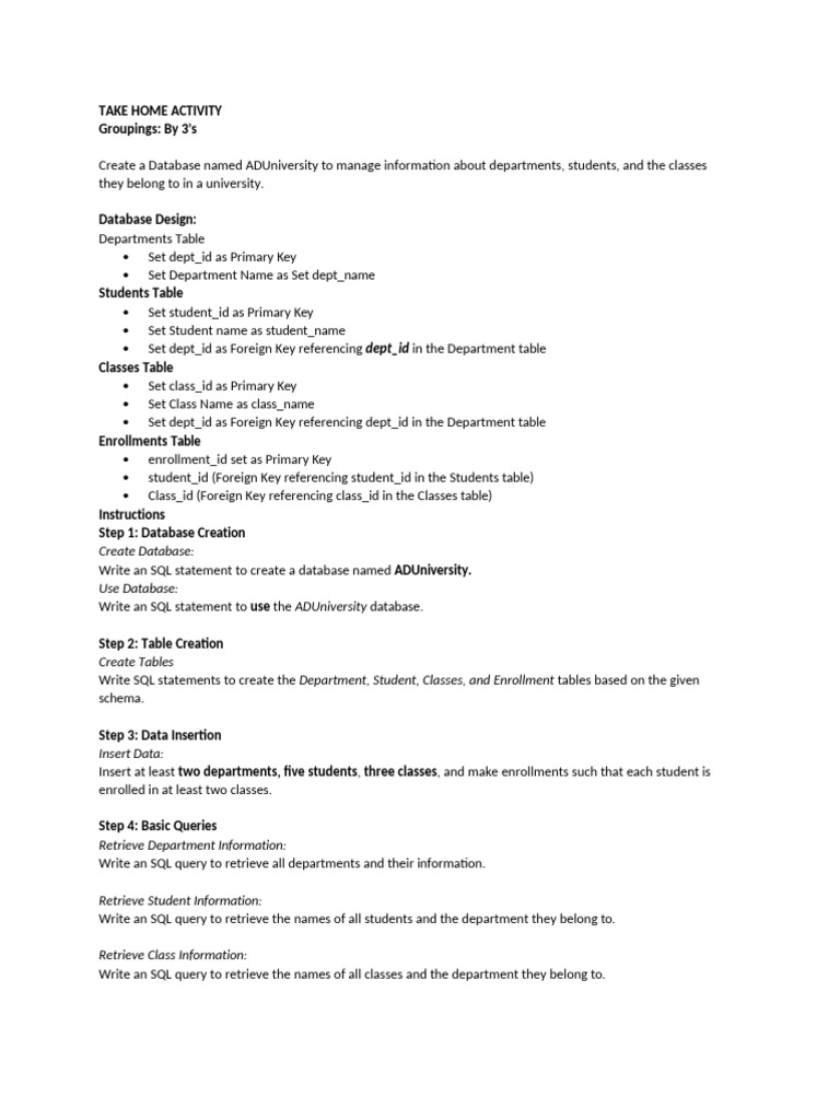 University Database Project | PDF