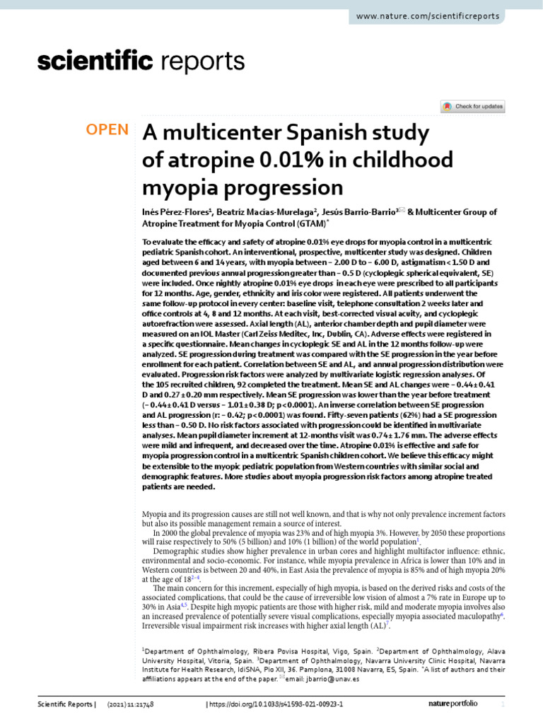 A Multicenter Spanish Study | PDF | Statistics | Myopia