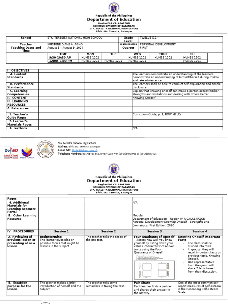 Perdev Week1 | PDF | Self Esteem | Learning